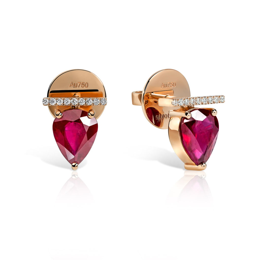 Linette Piorra Studs in Ruby - Savolinna Jewelry