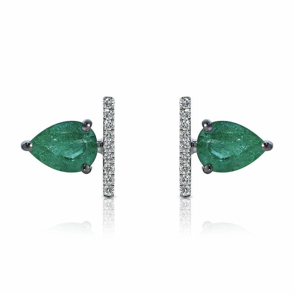 Linette Piorra Studs In Emerald - Savolinna Jewelry