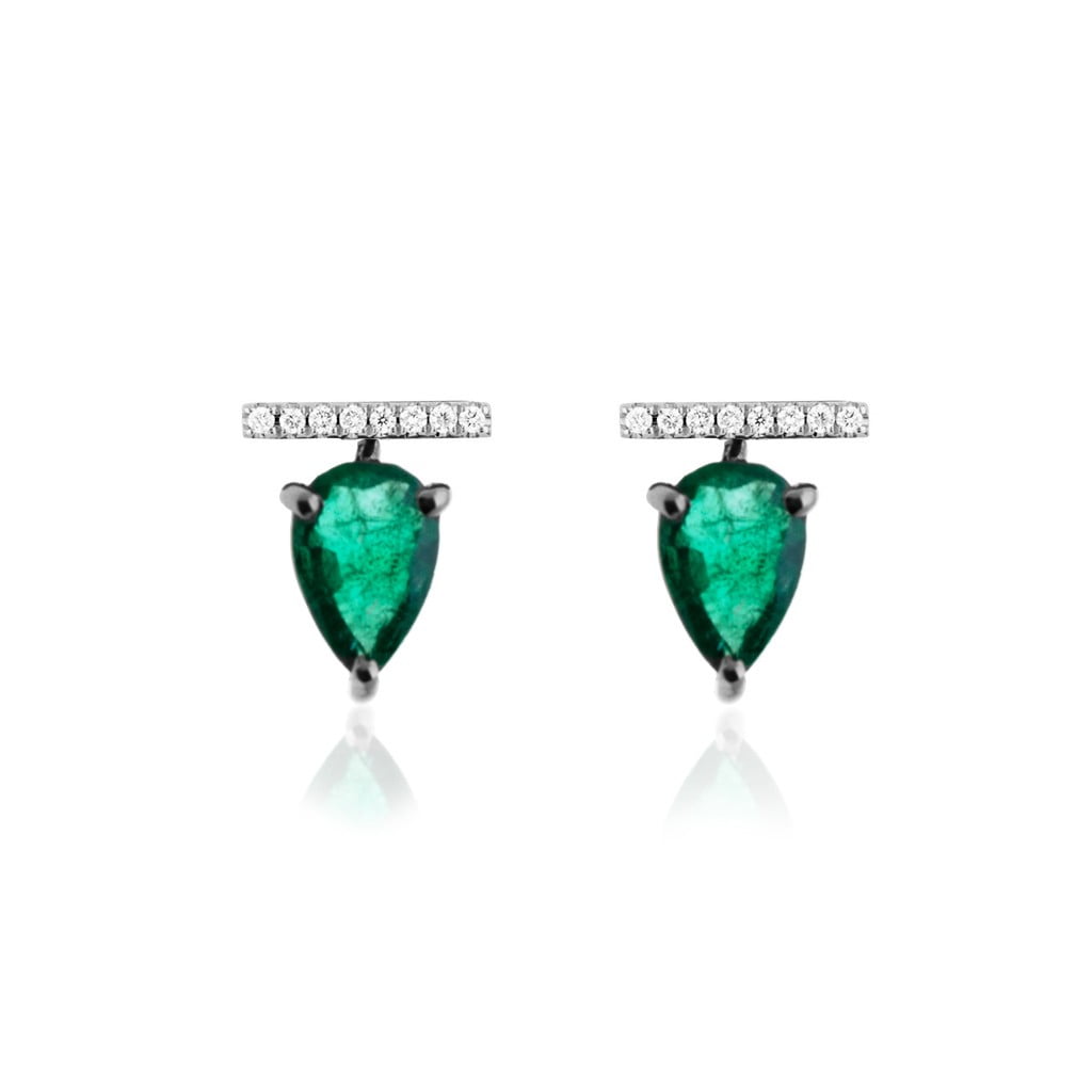 Linette Piorra Studs In Emerald - Savolinna Jewelry