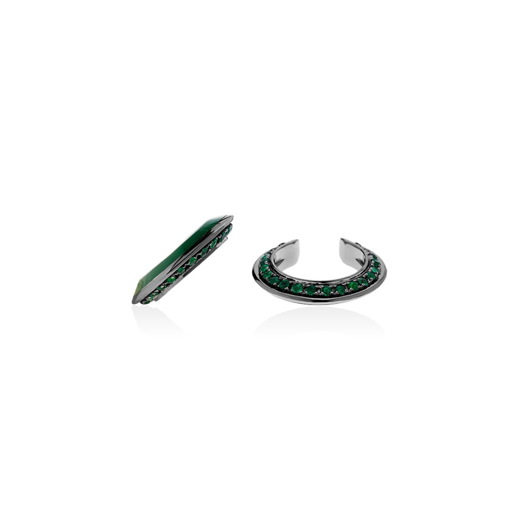 Linette Ear Cuff in Emeralds - Savolinna Jewelry