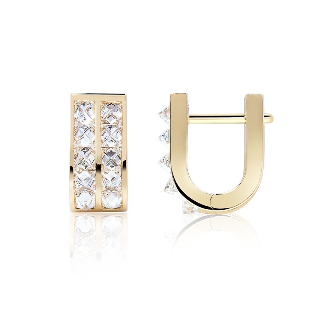 Be Spiked Mini Huggies Double Row in Diamonds White Gold - Savolinna ...