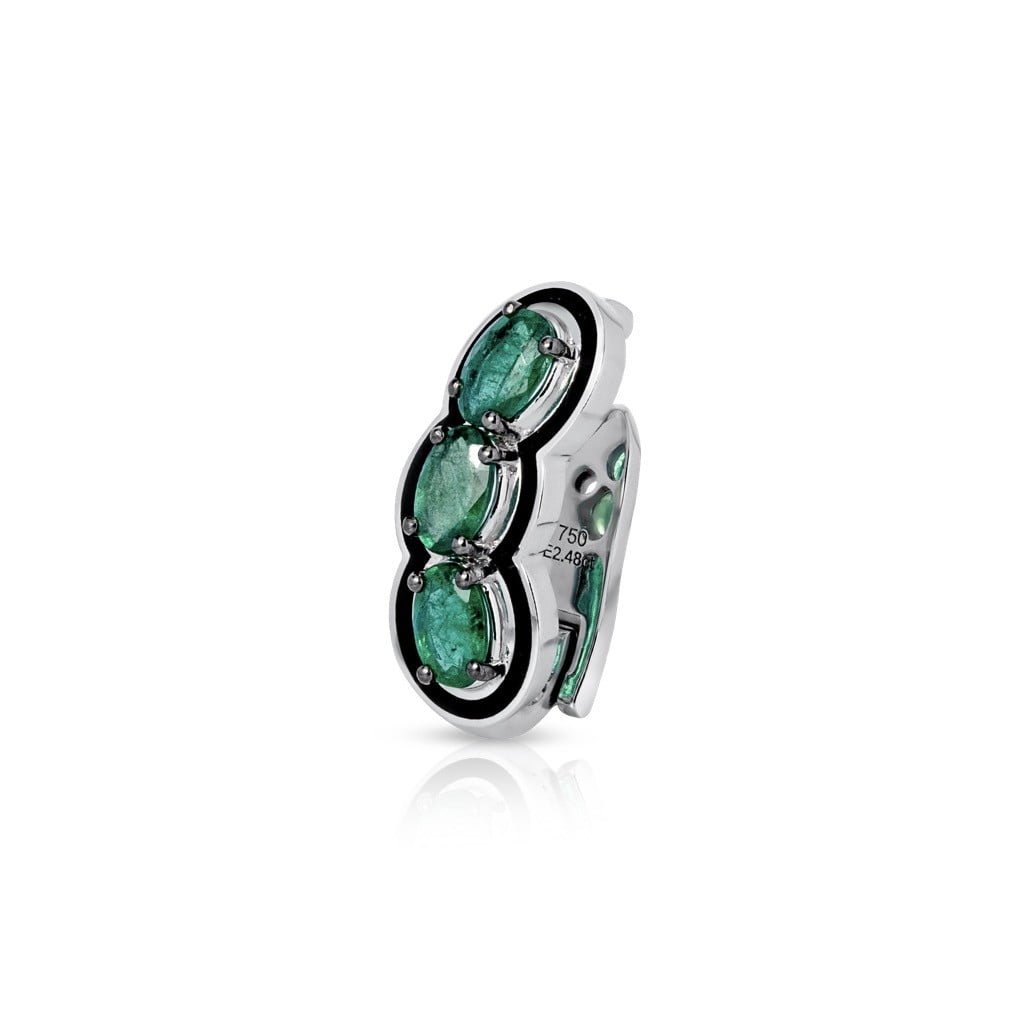 Scala Oval Ear Cuff in Emeralds - Savolinna Jewelry