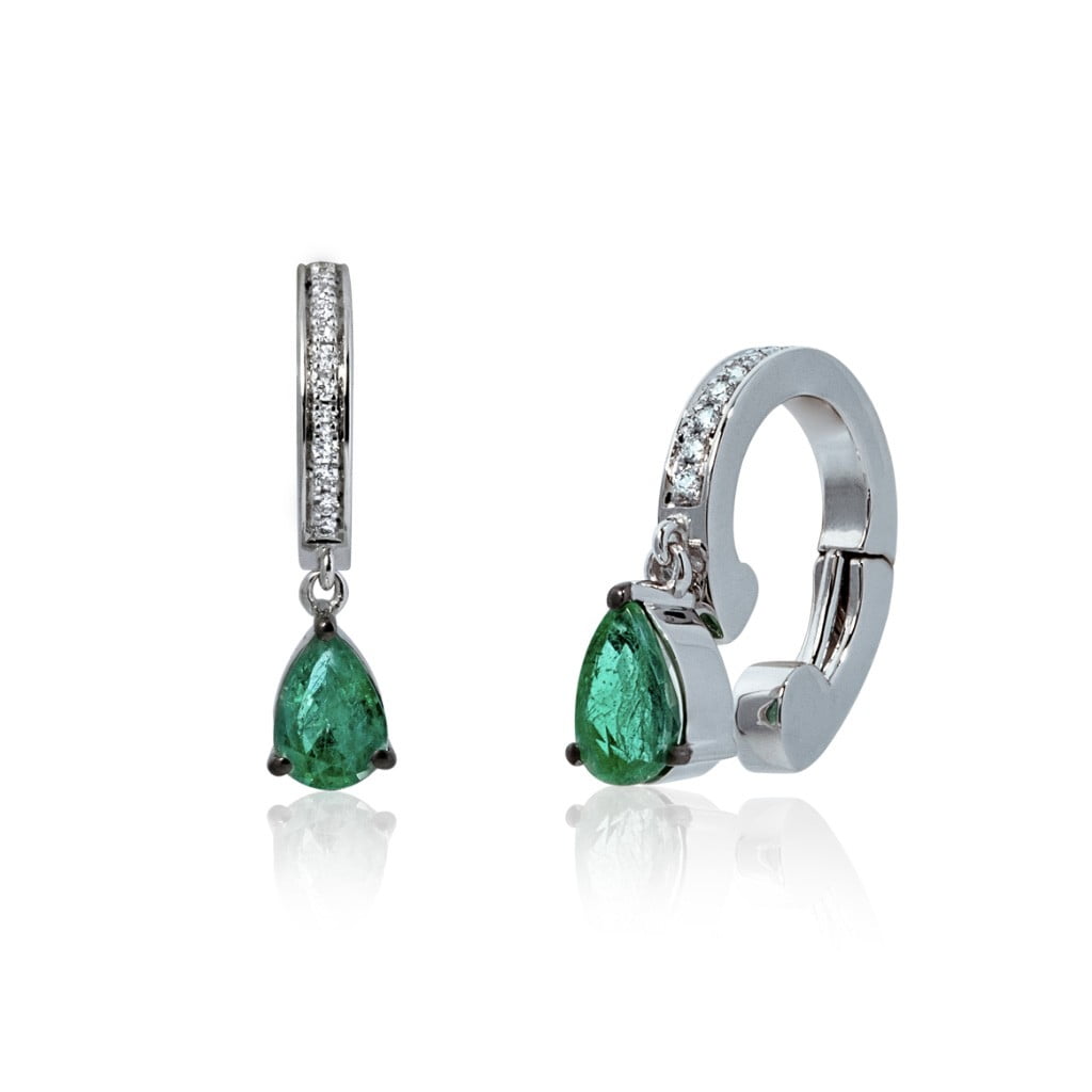 Linette Piorra Dancing Ear Cuff in Emeralds - Savolinna Jewelry