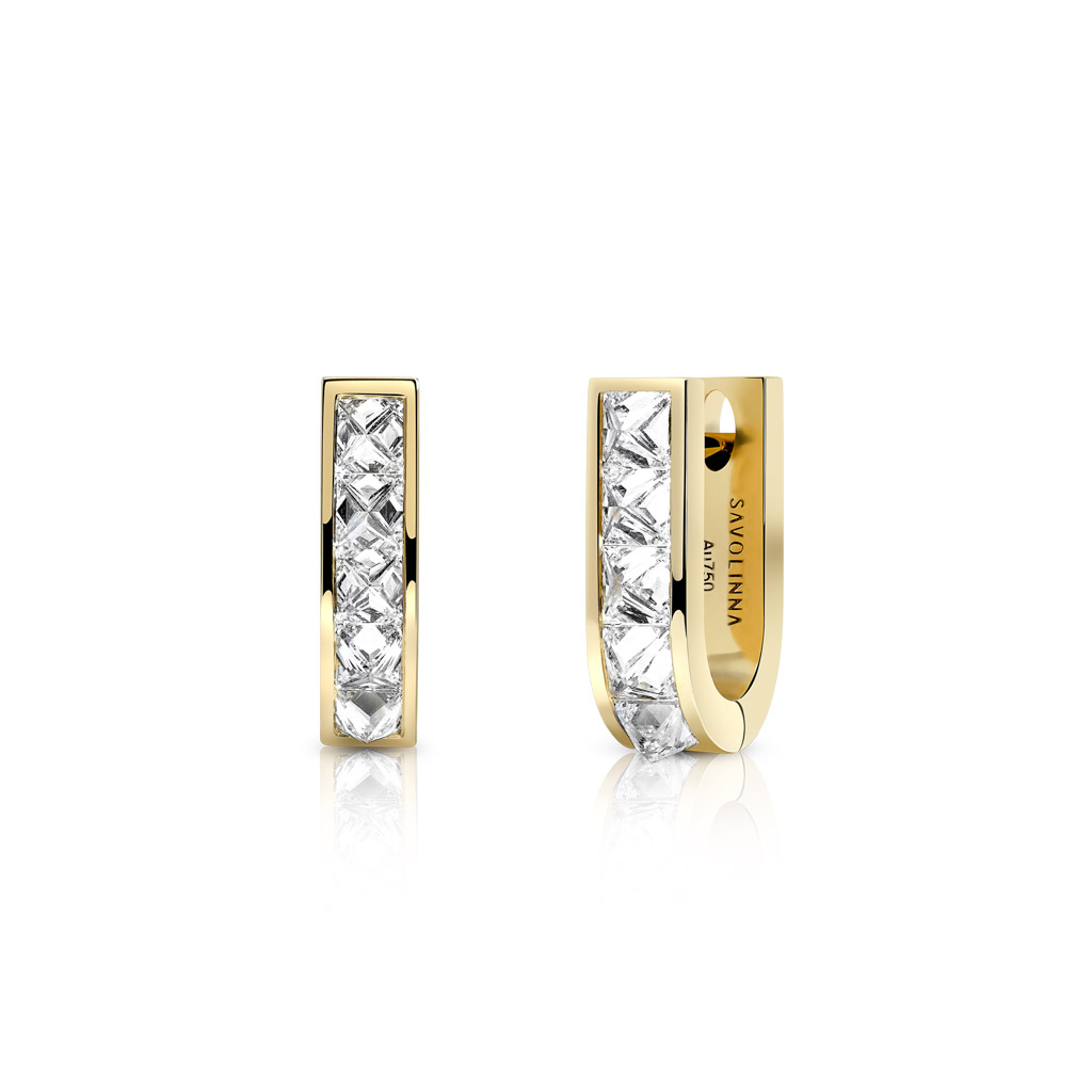 Be Spiked Mini Huggies Single Row in Diamonds White Gold - Savolinna ...