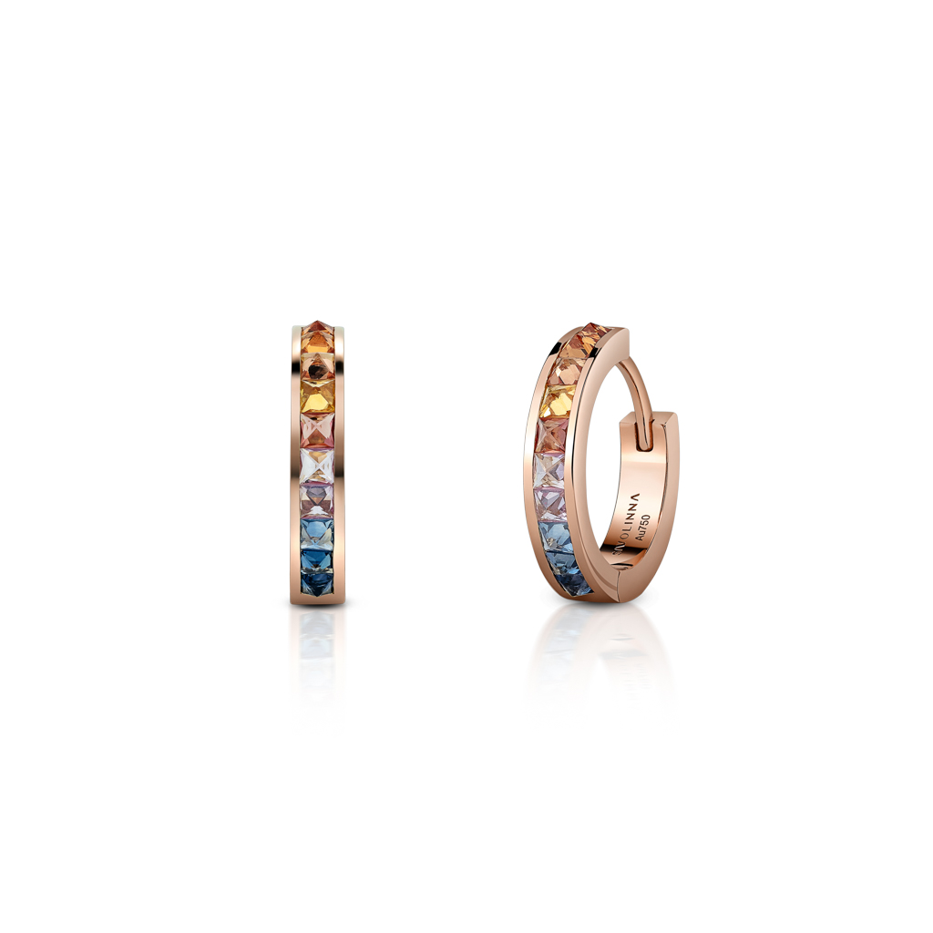 Be Spiked Mini Spectrum Hoops Yellow Gold - Savolinna Jewelry