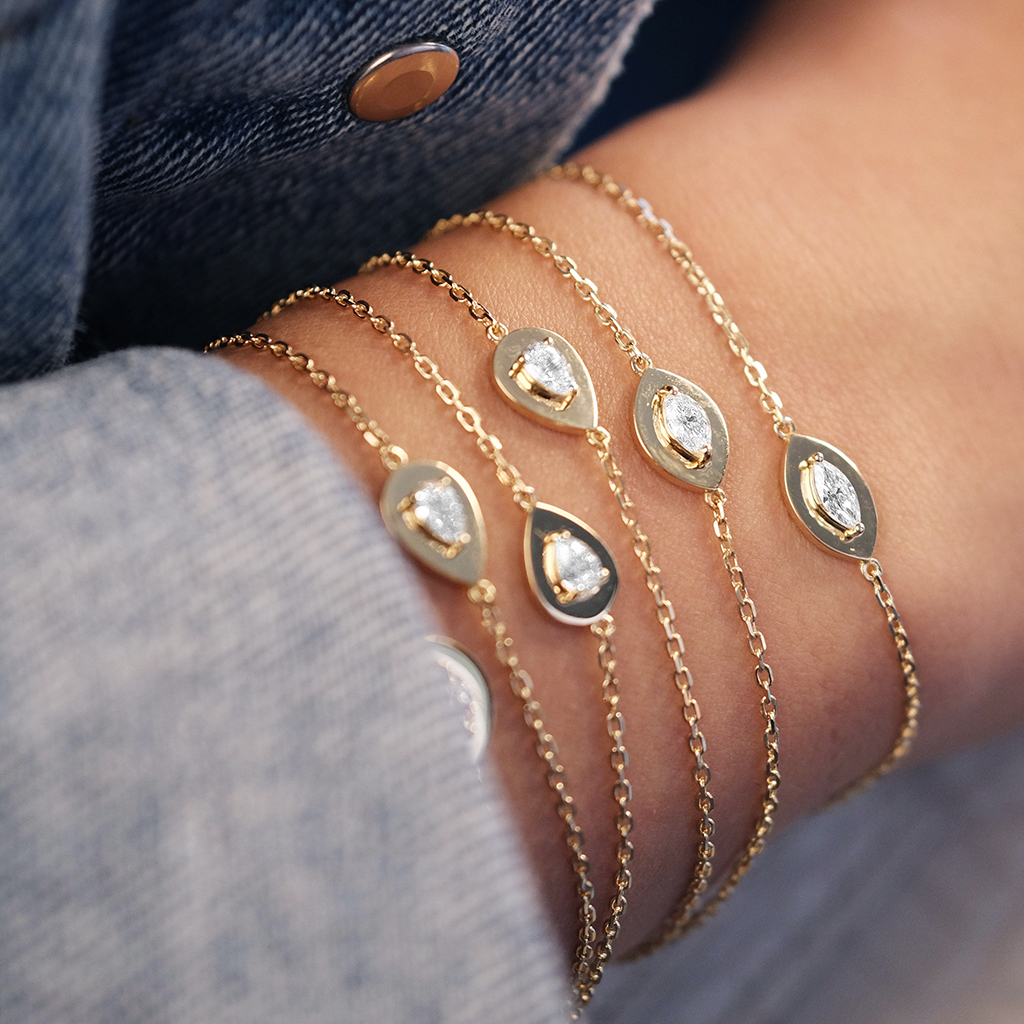 Lemonade Bracelet in Yellow Gold with Marquise Diamond