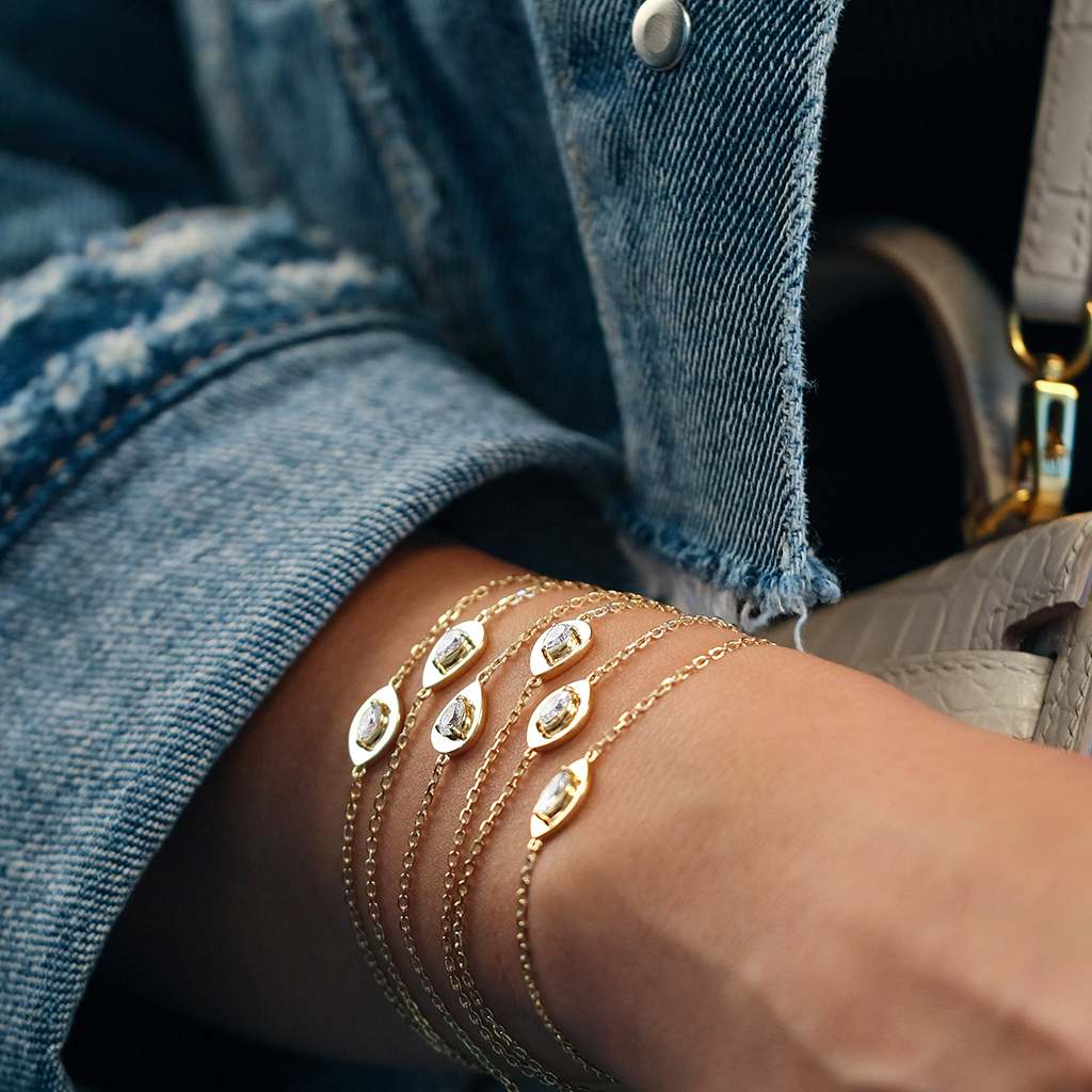 Lemonade Bracelet in Yellow Gold with Marquise Diamond