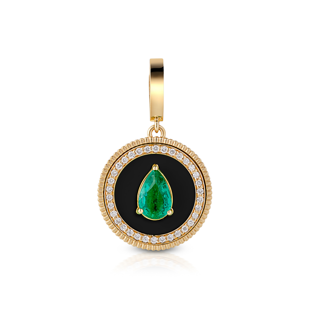 Charm Coin-Style in Emerald - Savolinna Jewelry